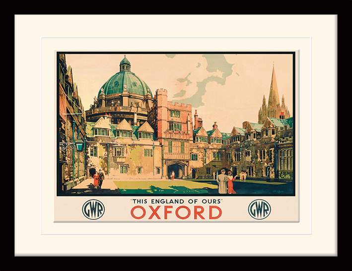 Oxford (Courtyard by Claude Buckle) Mounted & Framed 30 x 40cm Print ...