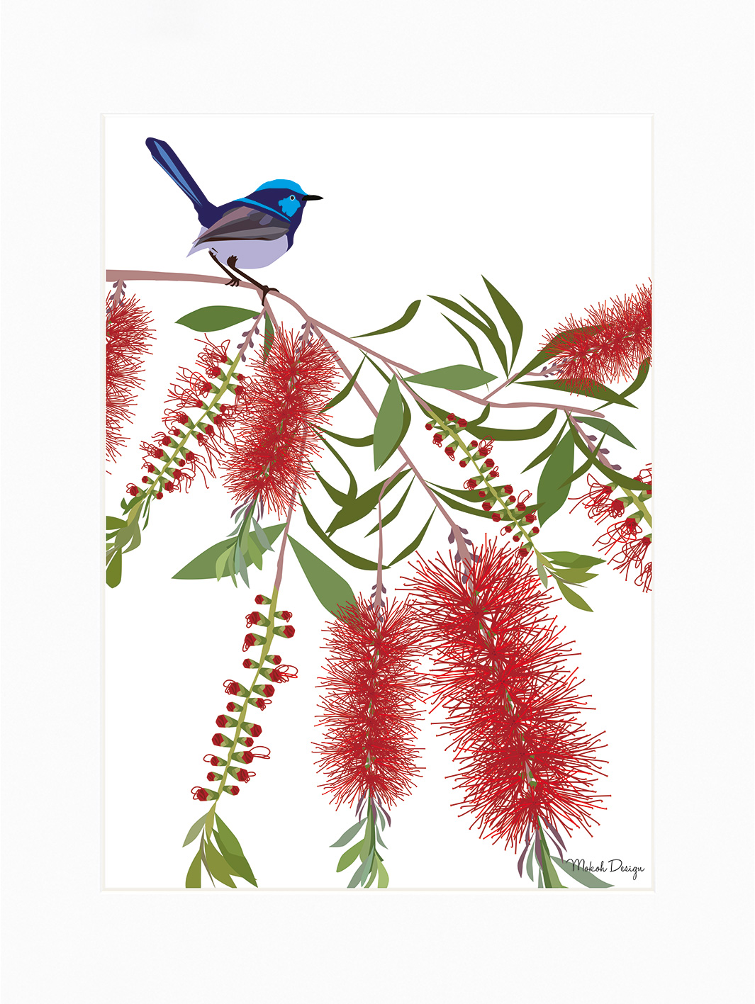 Mokoh (Wren Callistemon) Mounted Print | The Art Group