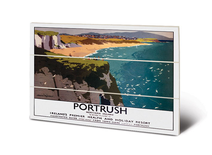 Northern Ireland (Portrush Coast by Norman Wilkinson) Wood Print | The ...