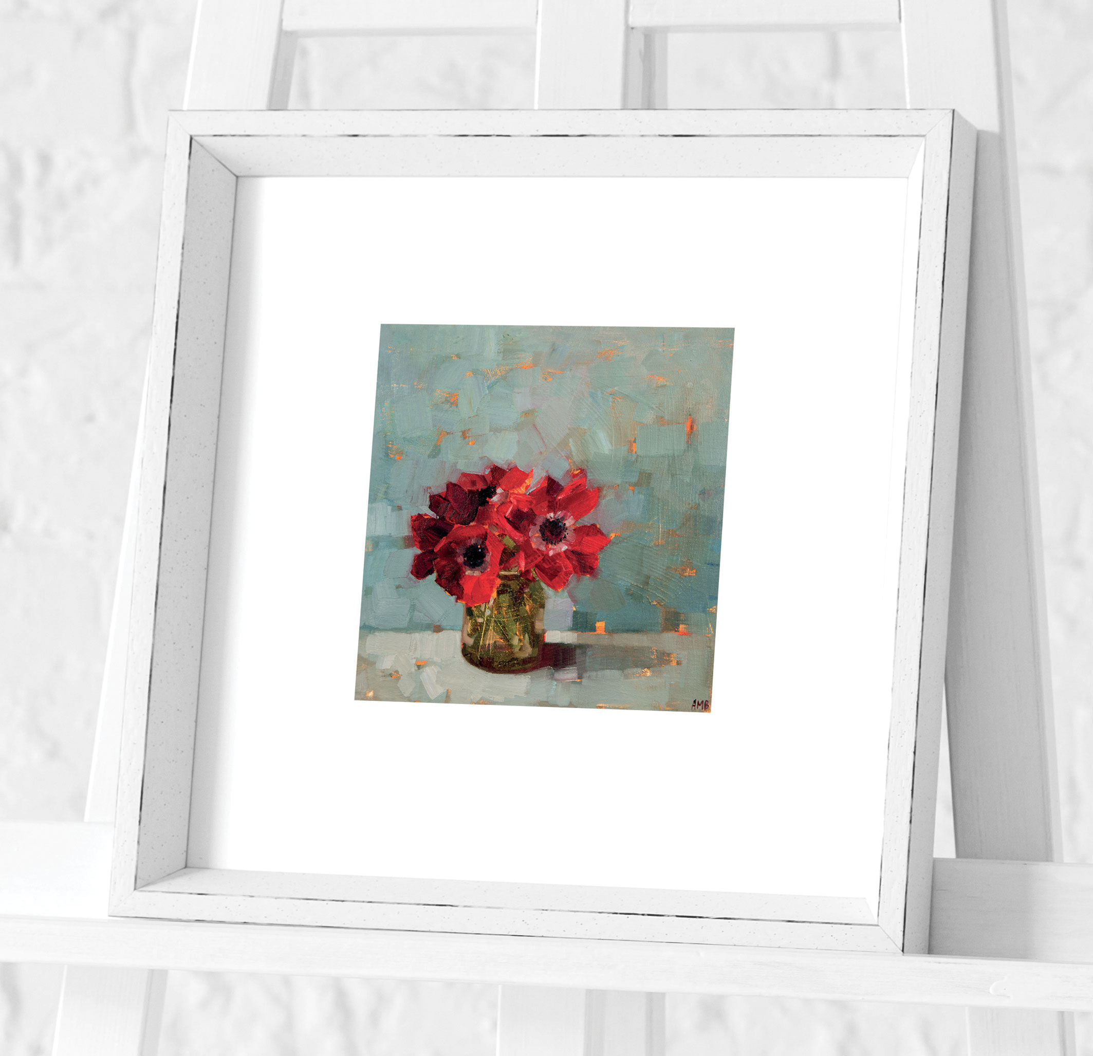 Anne-Marie Butlin (Red Anemones) Pre-Framed Art Print | The Art Group