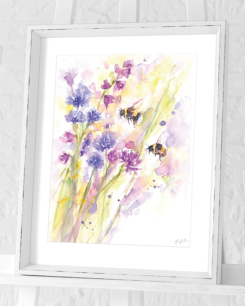 Jennifer Rose (Bees & Wildflowers) Pre-Framed Art Print | The Art Group