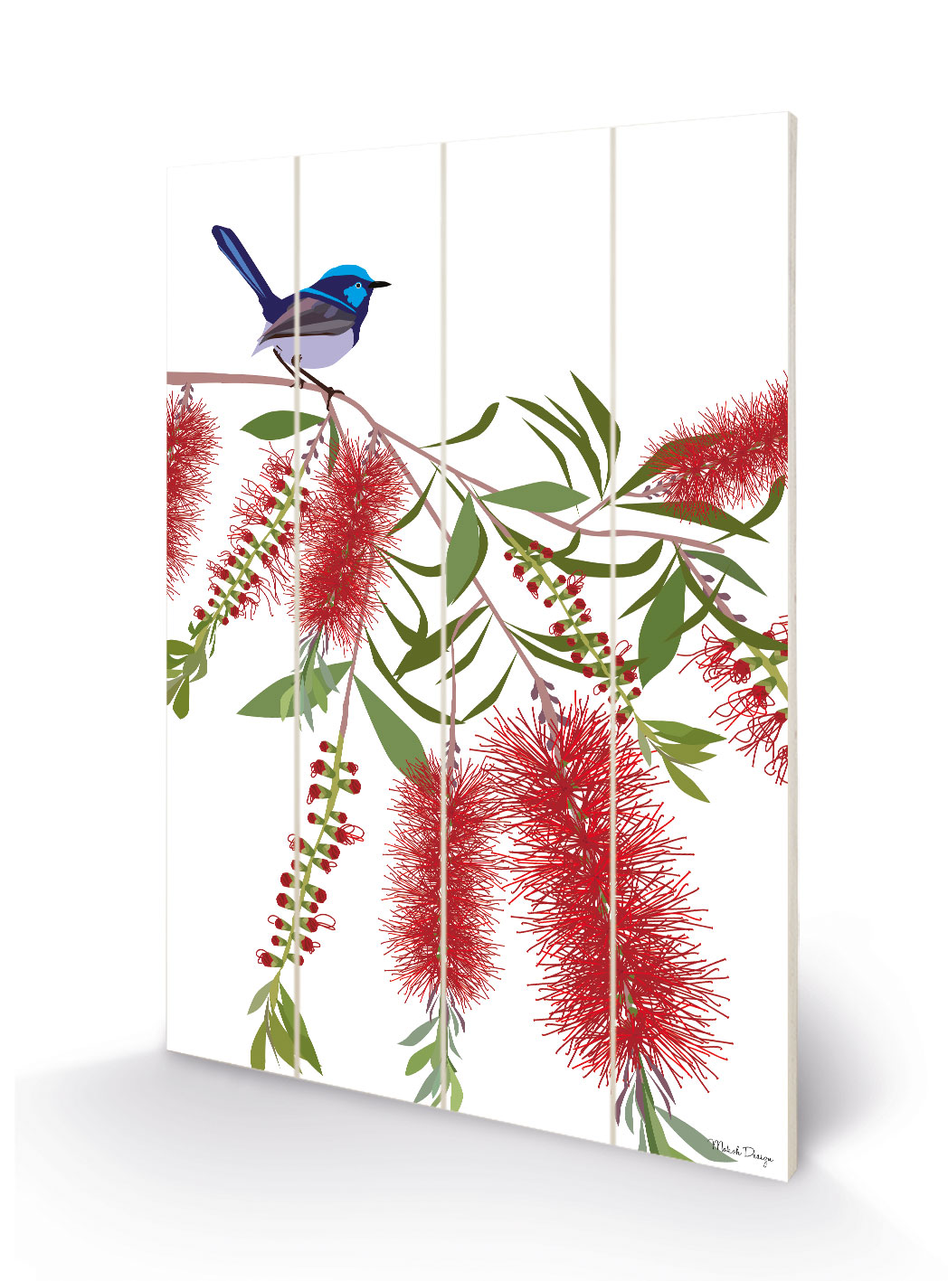 Mokoh (Wren Callistemon) Wood Print | The Art Group