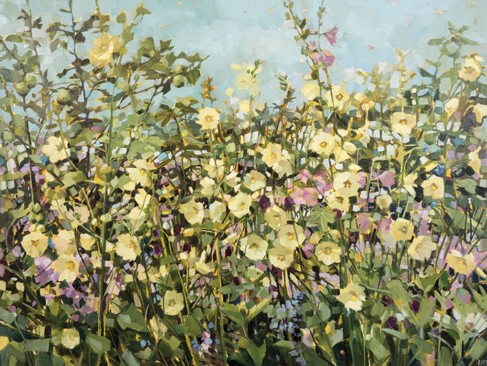 Anne-Marie Butlin (Yellow Hollyhocks) Canvas Print | The Art Group