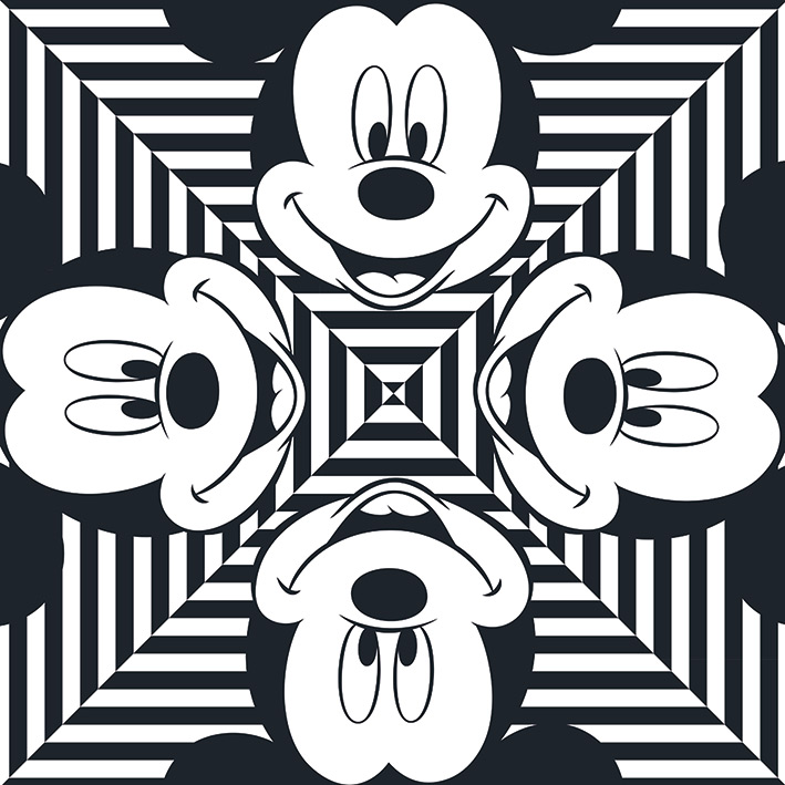 Mickey Mouse (Stripe Squares) Canvas Print | The Art Group