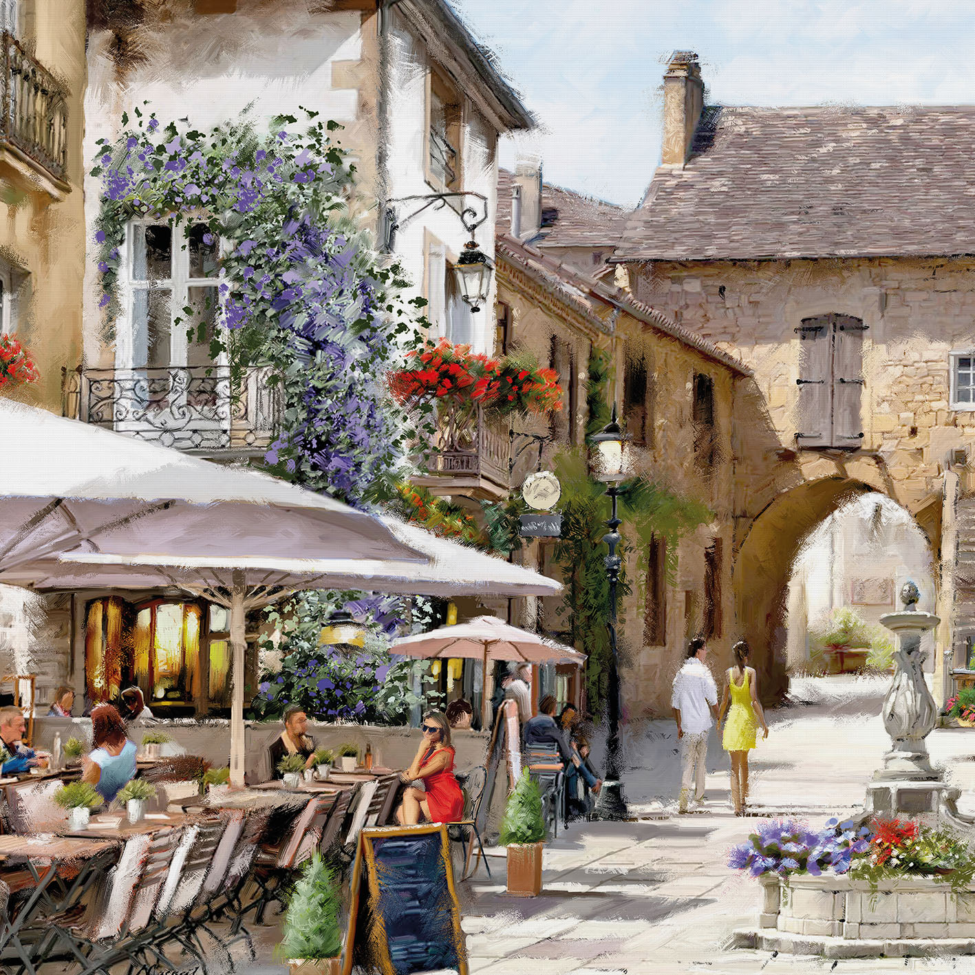 Richard Macneil (Courtyard Cafe) Canvas Print | The Art Group
