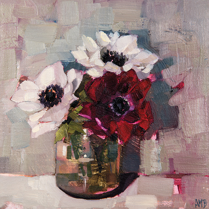 Anne-Marie Butlin (Anemones in a Jam Jar) Canvas Print | The Art Group