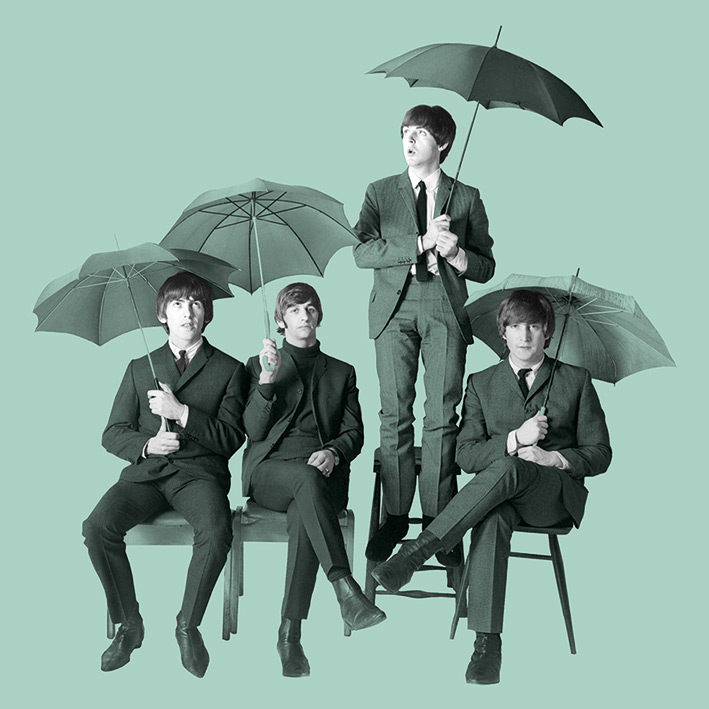 The Beatles (Umbrellas) Canvas Print | The Art Group